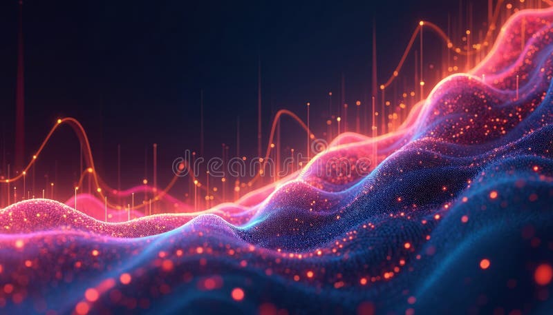 Abstract Visualization of AI Learning Curve with Rising Lines, Colorful ...