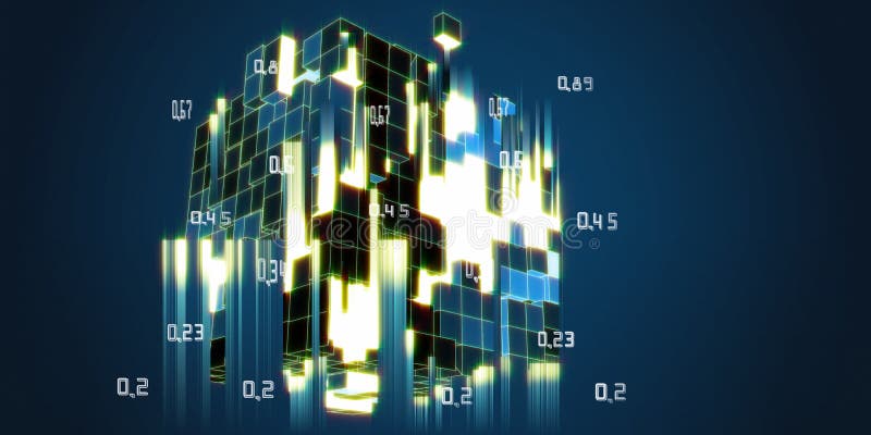 Abstract Visualization Spherical Algorithm Analysis Data With Blurred Lines And Lens Effects Ai