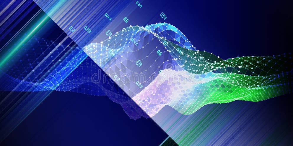 Abstract Visualization Analyze Polygonale Algorithm Artificial Intelligence Data. Quantum ...