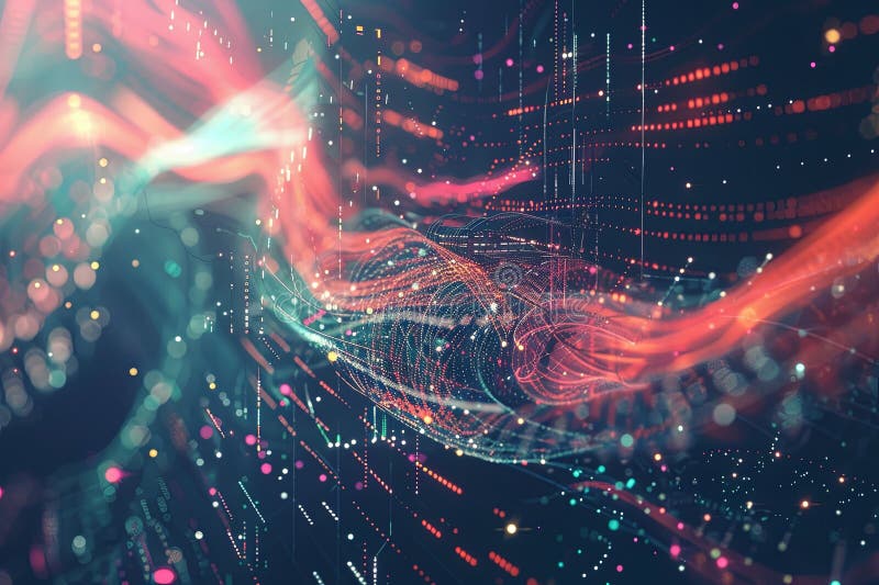 An Abstract Visualization Of Big Data Streams Complex Graphs And Digital Interfaces