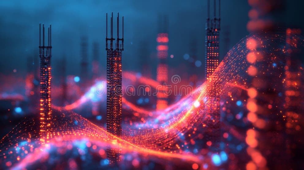 Abstract Visualization of Bulk Acoustic Wave Filter Technology Stock ...