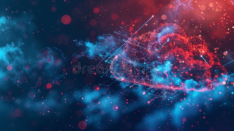 An Abstract Visualization Of Cloud Computing Depicting Data Processing