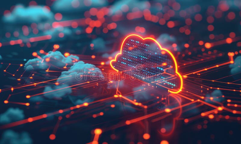 Abstract Visualization of Cloud Data Concept Stock Illustration ...