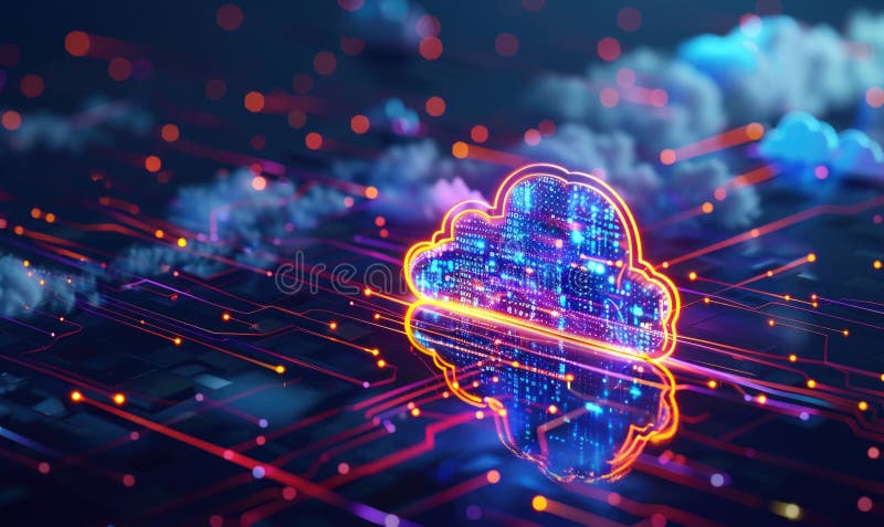 Abstract Visualization of Cloud Data Concept Stock Illustration - Illustration of digital ...