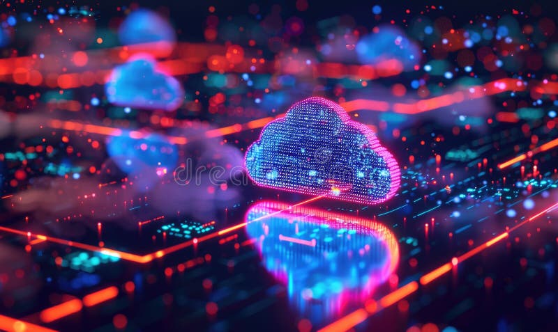 Abstract Visualization of Cloud Data Concept Stock Illustration - Illustration of modern ...