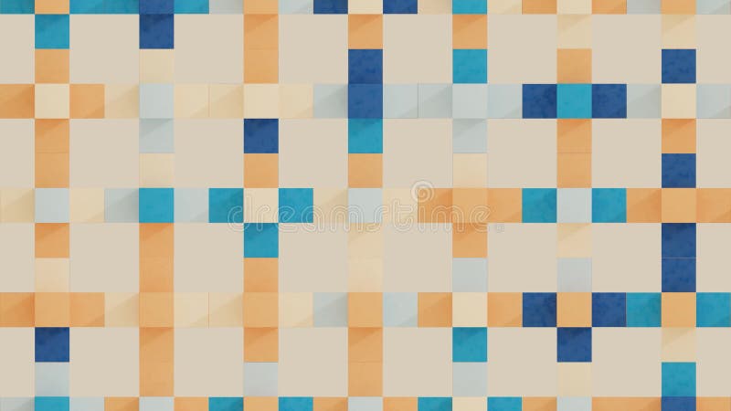 Abstract Visualization of Colored Cubes Grid Wave Motion Background ...