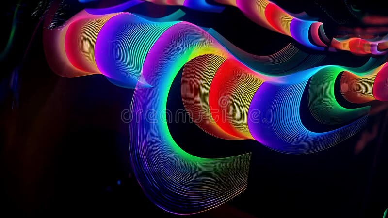 An Abstract Visualization of Colorful Digital Sound Waves Rippling ...