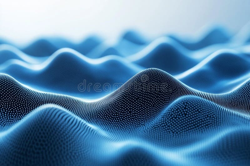Serene Blue Digital Waves Flowing Smoothly a Calming Abstract Landscape ...