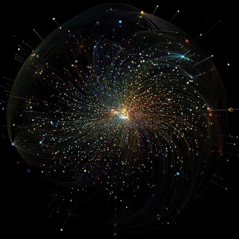 Abstract Visualization of Data Points in a Network System Representing ...