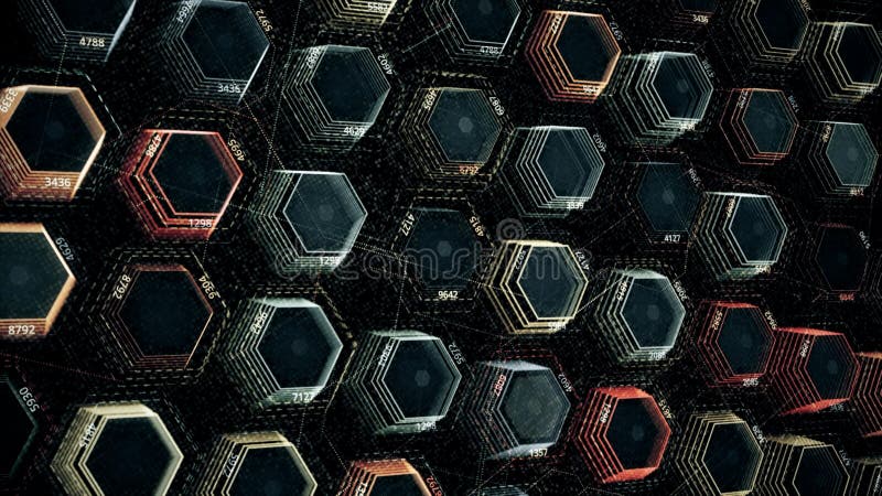 Abstract Visualization of Data Processing on Hexagons and Dark ...