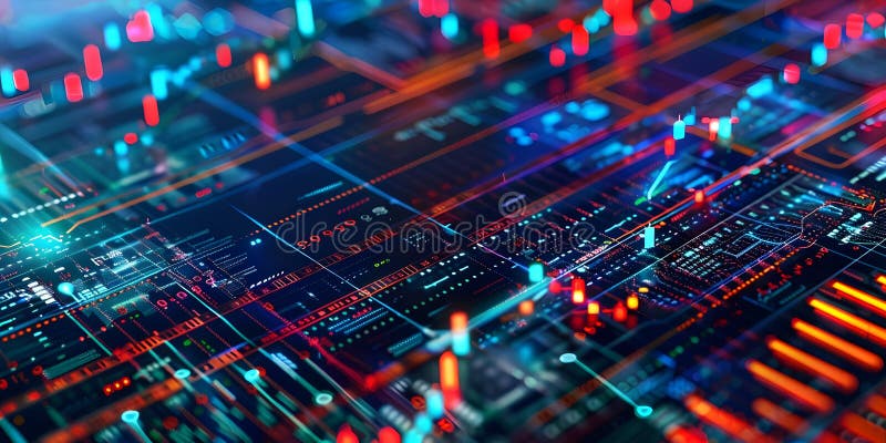 Abstract Visualization Of Data Streams Dynamic Charts And Graphs
