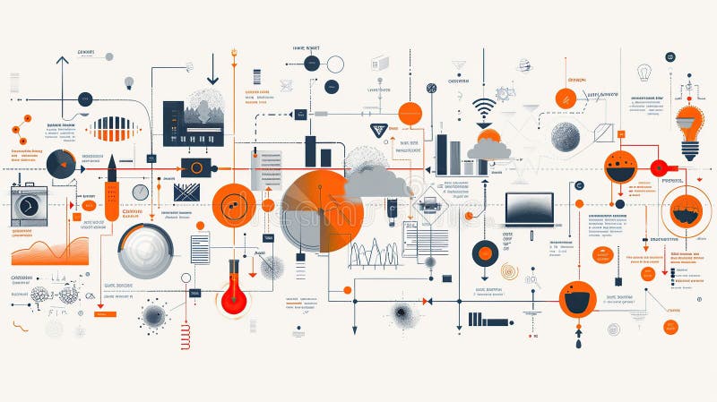 Abstract Visualization of Data, Technology, and Processes Stock ...