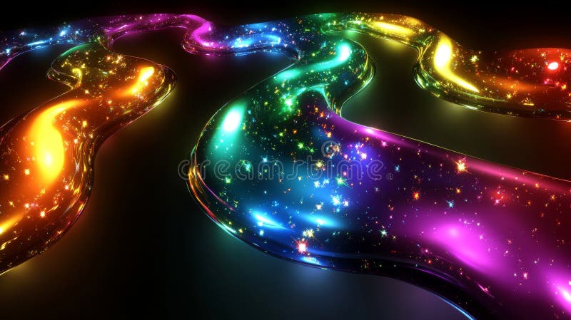 The Abstract Visualization Depicts a Flute of Multiple Colors Producing ...