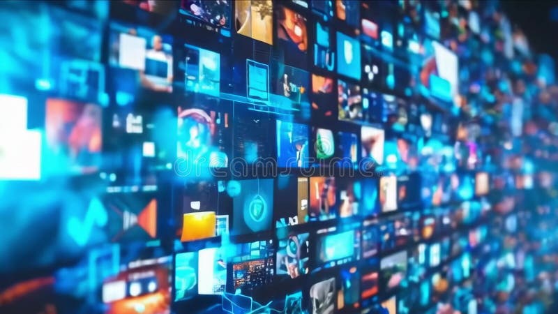 Media Streaming Icon for Online Services Stock Video - Video of ...