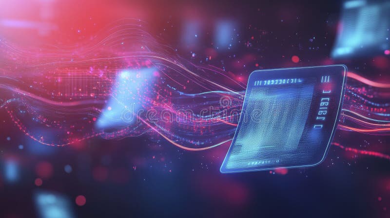 An Abstract Visualization of Digital Payment Processing, Featuring ...