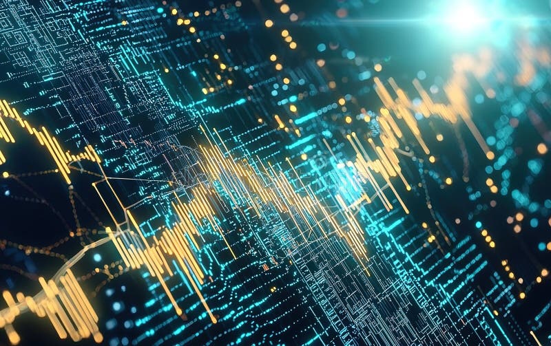 Abstract Visualization of Digital Signals Displaying Data Patterns and ...