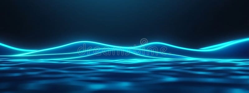 Abstract Visualization of Digital Waves with Glowing Blue Data Points ...