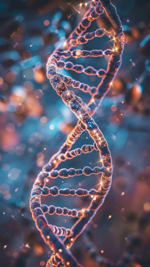 Abstract Visualization Of Dna Helix Representing Science Genetics And