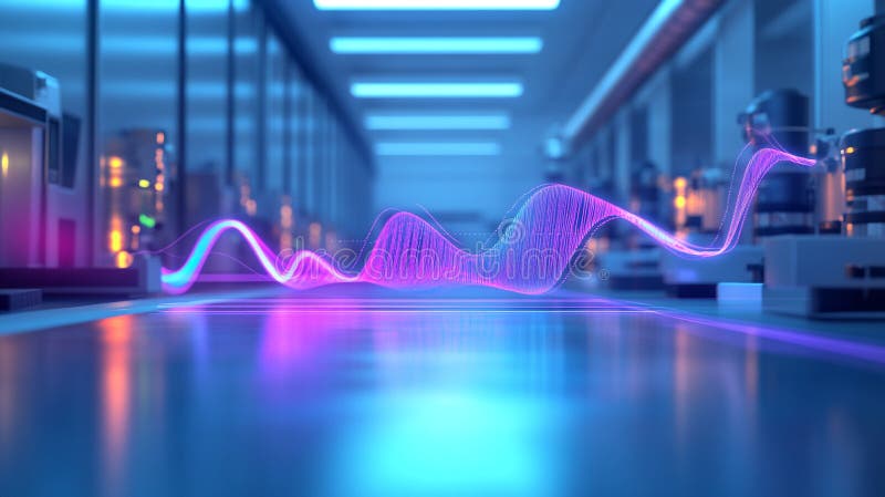 Abstract Visualization of Electromagnetic Spectrum Stock Illustration ...