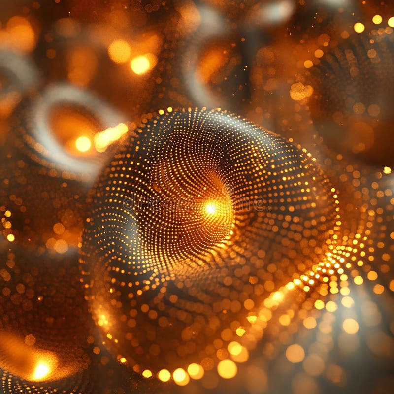 Abstract Visualization Featuring Glowing Particles and Fluid Shapes ...