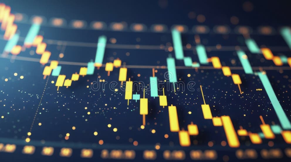 Abstract Visualization of a Financial Stock Market Chart Representing ...