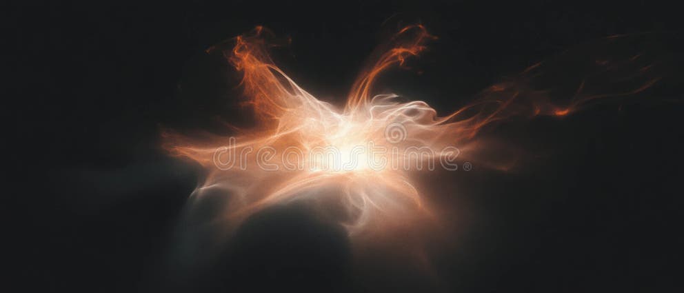 Abstract Visualization of Fire with Central Glow and Dark Background ...