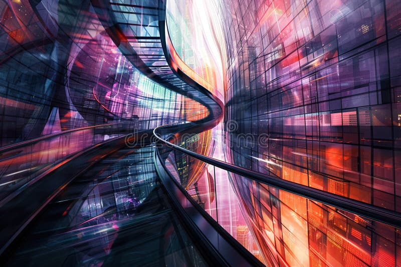 Abstract Visualization of a Futuristic Cityscape with Integration of ...