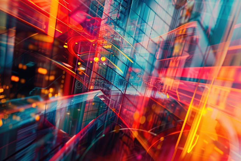 Abstract Visualization of a Futuristic Cityscape with Integration of ...