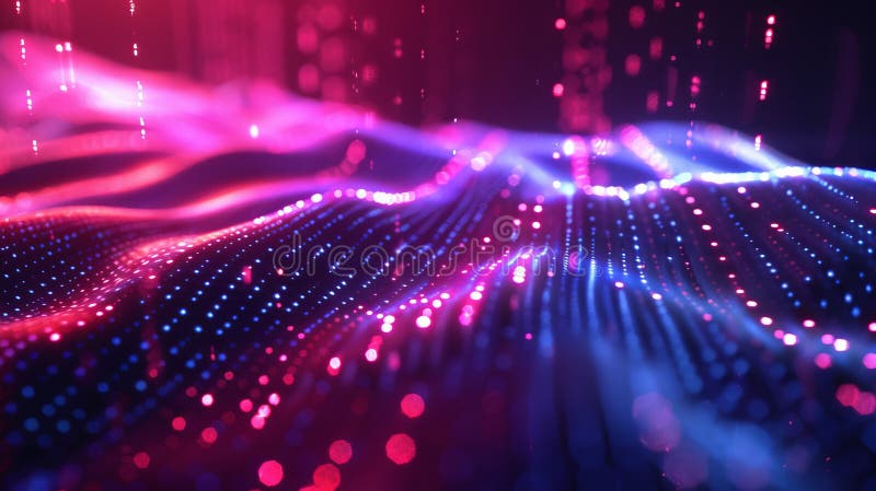 Futuristic Data Stream - Vibrant Digital Landscape Stock Illustration ... Futuristic Data Stream - Vibrant Digital Landscape Stock Illustration ...
