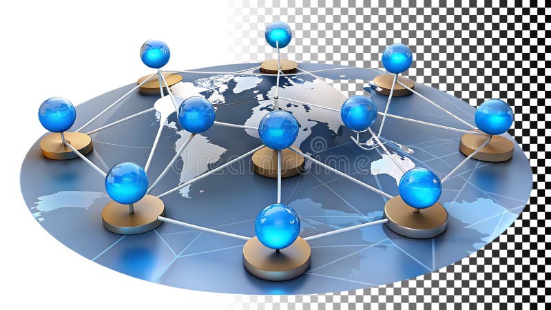Abstract Global Network Connection Glowing Nodes Data Png Transparent ...