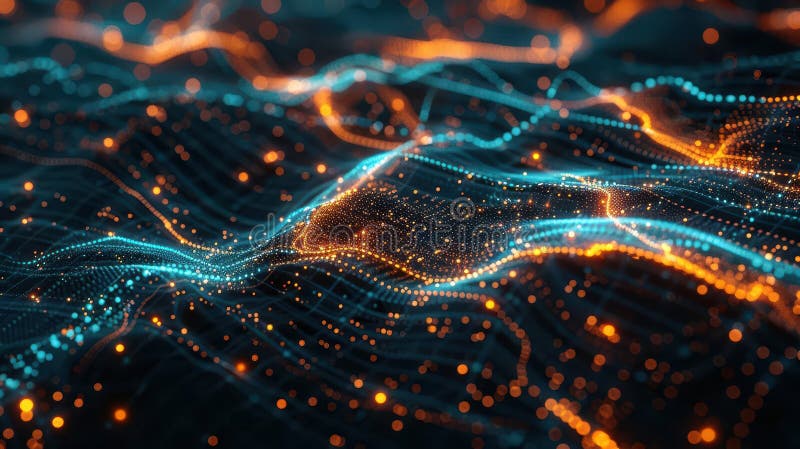 Abstract Visualization of a Global Network with Glowing Nodes and ...