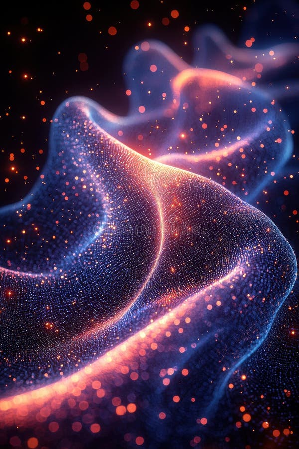 Abstract Visualization of a Glowing Wave with Futuristic Illuminated ...