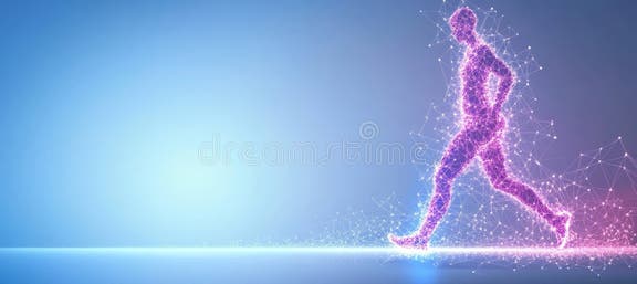 Abstract Visualization of the Human Body Energy Flow with a Running ...