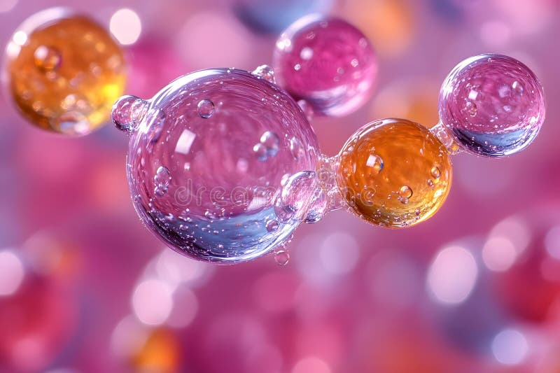 Abstract Molecular Structures with Vibrant Colors for Scientific and ...