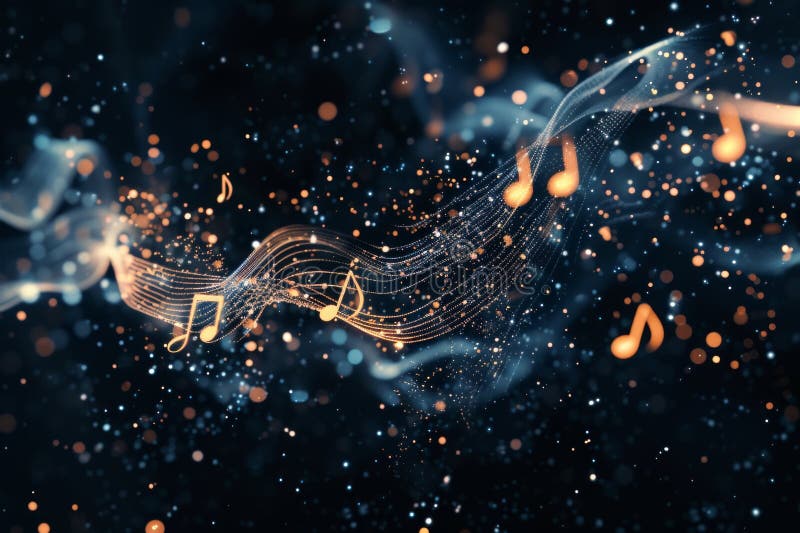 Abstract Visualization of Musical Notes and Sound Waves in a Dynamic ...