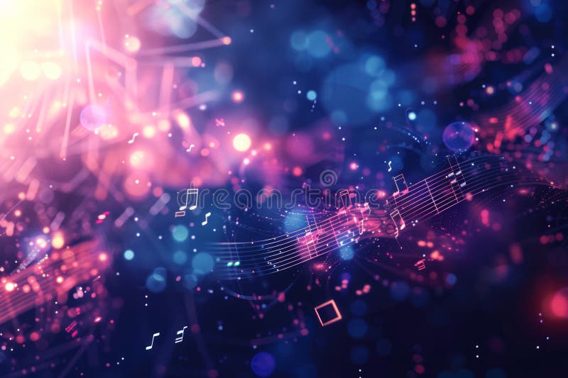 Abstract Visualization of Musical Notes and Sound Waves in a Dynamic ...