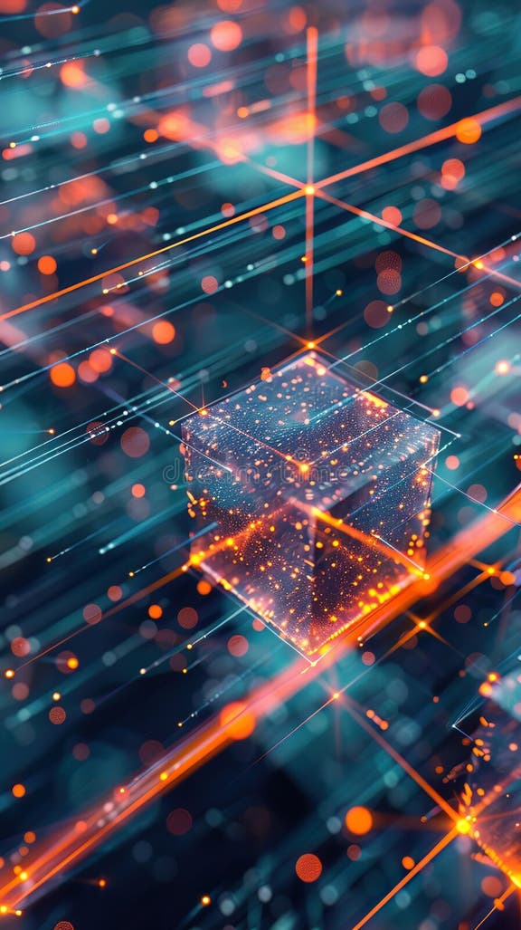 An Abstract Visualization of Quantum Bits Qubits in a State of ...