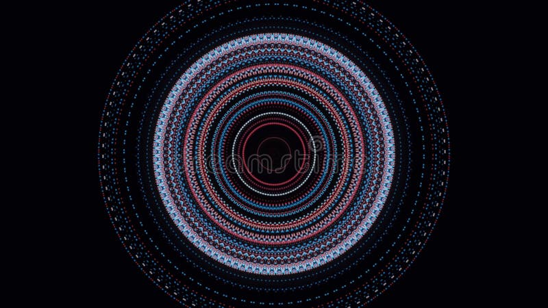 Abstract Visualization of Radial Signals on Black Background, Seamless ...