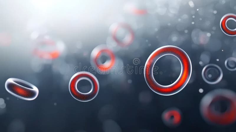Abstract Visualization of Red Blood Cells Floating in a Translucent ...