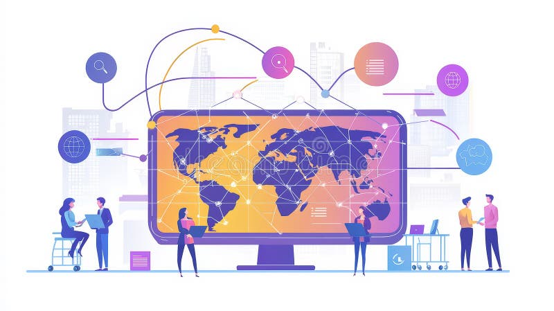 An Abstract Visualization Representing Global Business Networking and ...