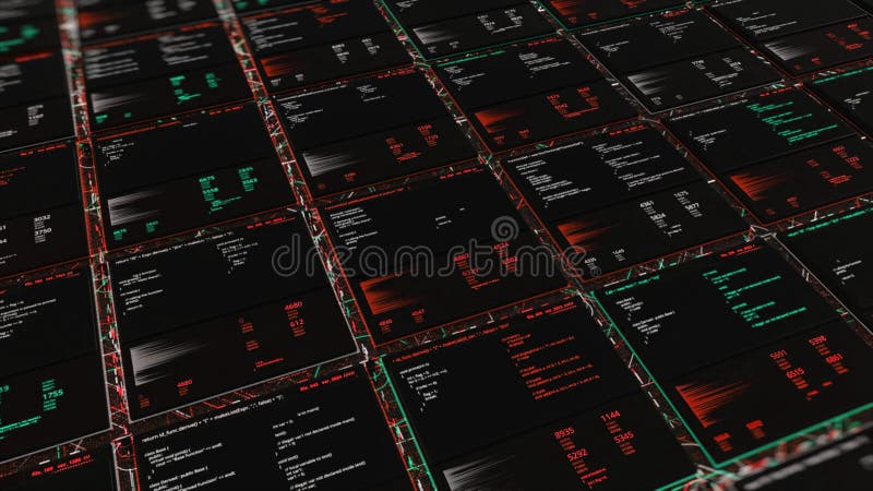 Abstract Visualization Of Scanning External Hard Drive Data Seamless Loop Animation Stock