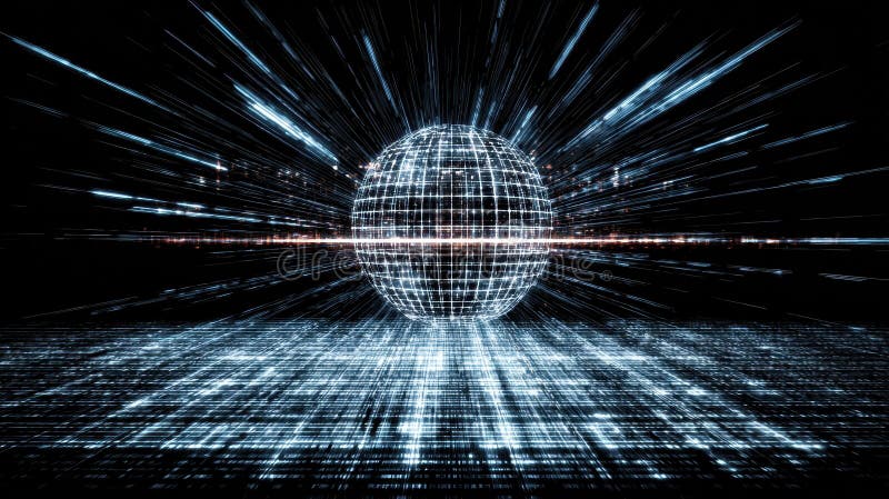 Dynamic Abstract Visualization of Moving Data Lines in a Tunnel Forming Sphere Structure Stock ...