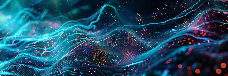 Abstract Visualization Showing Big Data Processing with Intricate ...