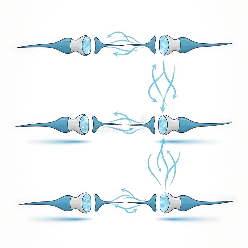 Interconnected Data Transfer Network Visualization with Blue Streams ...