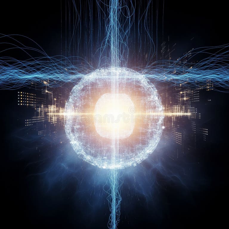 Abstract Visualization of a Single Glowing Qubit, the Fundamental Unit ...