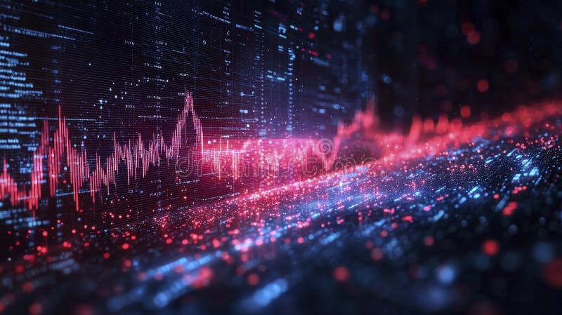 Abstract Visualization of Sound Frequencies and Data Stock Illustration ...