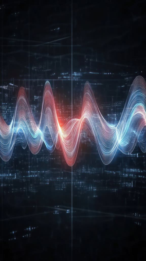 Abstract Visualization of Sound Waves in a Digital Environment Stock ...