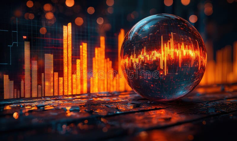 Abstract Visualization of Sound Waves Represented by Glowing Bars and a ...