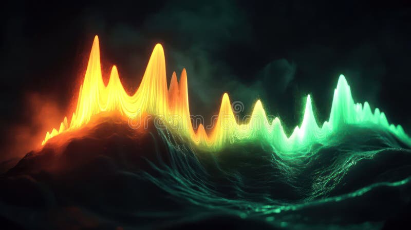 Abstract Visualization of Sound Waves with Vibrant Colors Representing ...