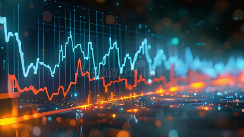 Abstract Visualization of a Stock Market Chart in Digital Space Stock ...
